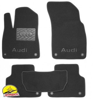 Коврики в салон Audi Q7 '15- (8 клипс) текстильные, черные (Премиум ...